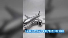 Oversized Custom Metal Aircraft Sculpture Model with Waterproof Durable Structure