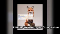 Lifelike River Otter Figurine Weatherproof Garden Decor