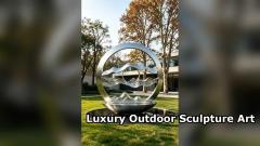 Premium Abstract Stainless Steel Floral Sculpture Art