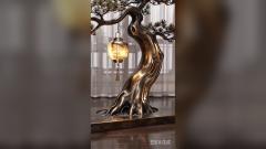 New Chinese Style Illuminated Metal Tree Floor Sculpture