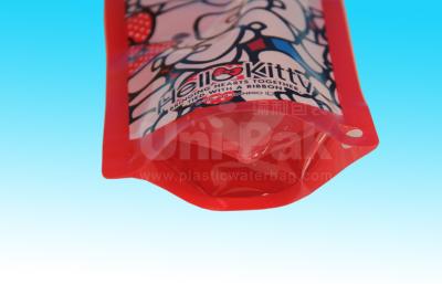 China Personalized Plastic Water Bag / Reusable Liquid Storage Bag with Spout for sale