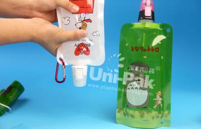 China Reusable And Folding Sport Drinking Bottle / Foldable Water Bag With Nozzle for sale