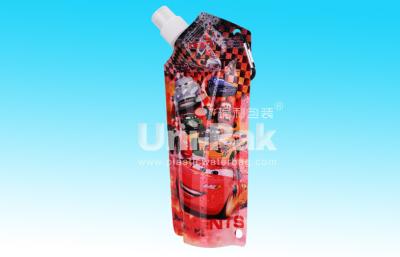 China Safe And Food Grade Plastic Foldable Water Bag / Bottom Gusset Spout Pouch for sale