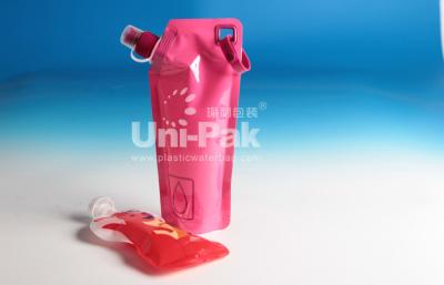 China Reusable Stand Up Plastic Water Bag With Spout For Promotion for sale