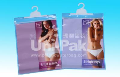 China Clear Hangable Garment Packaging Bags With Ziplock For Bikini Corset for sale
