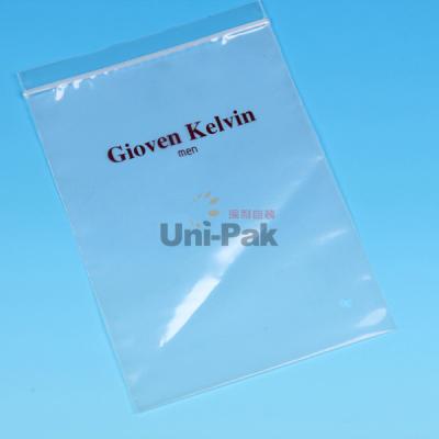 China Custom Design Wholesale Transparent Garment Packaging Bags With Ziplock For Boxers for sale