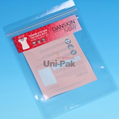 China Resealable Laminated Plastic Hang Hole Zip Lock Packaging Bags for garment packaging for sale