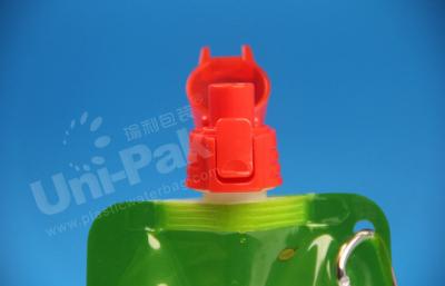 China 480ML Reusable Collapsible Water Bag With Spout And Carabiner for sale