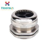 China Nickel Plated Brass Multiple Entry Cable Gland High Temperature 120°C Waterproof NBR Seal for sale