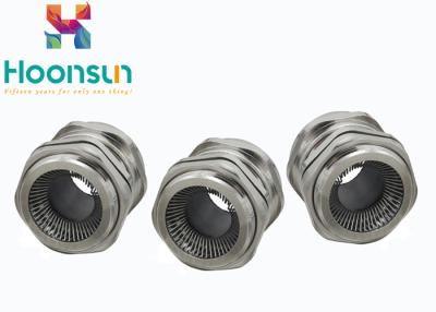 China Water Proof Nickel Plated Brass EMC Cable Gland , Shielded Cable Gland With EMC Spring for sale