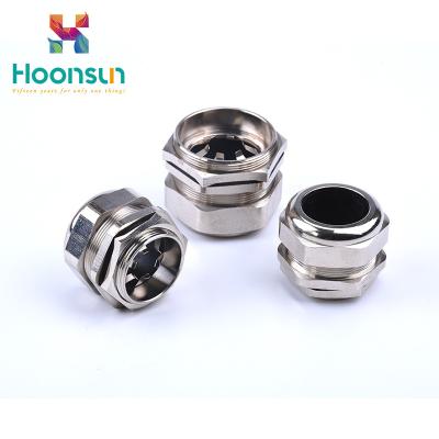 China Anti - EMC Power Metal Cable Gland Nickel Plated Brass With Metric Thread Type for sale