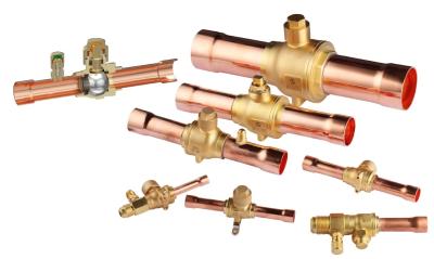 China Premium Polish Brass 1/2 Refrigeration Ball Valve Compatible With Refrigerants CFc HCFC HFC for sale