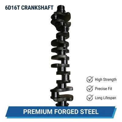 China Engine 6D16 6D16T Cast Iron Crank Shaft ME130937 for Excavator Forged Steel Crankshaft for sale