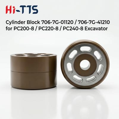 China Excavator Hydraulic Parts Cylinder Block 706-7G-01120 706-7G-41210 7067G01120 7067G41210 for Excavator PC200-8 PC220-8 PC240-8 for sale