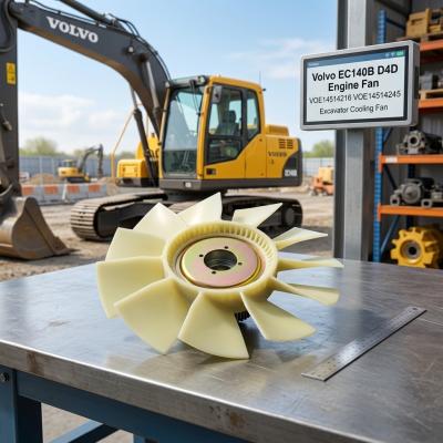 China EC140B D4D Engine Cooling Fan VOE14514216 VOE14514245 For Excavator Replacement Parts Factory Direct for sale