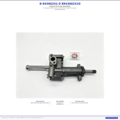 China 8-94366241-0 8943662410 Engine Oil Pump Assembly Spare Part For Hitachi EX100 EX120 EX200 4BD1T 6BD1T Excavator for sale