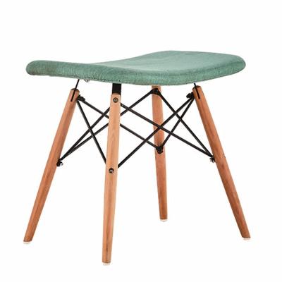 China horse chair fabric seat wood legs wooden stool for sale