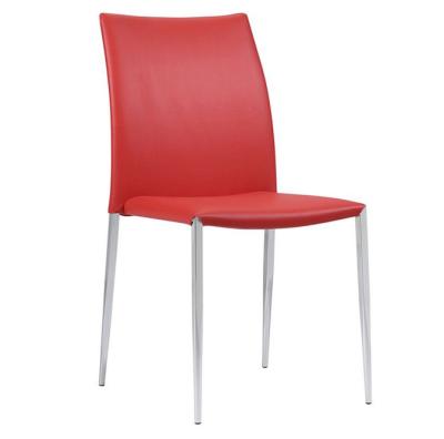 China Dining Chair Red Leather for sale