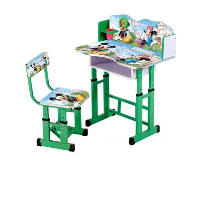 China India Cheap height adjustable Colorful Cartoon Picture kids study desk for sale
