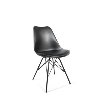 China KLD tulip chair with cushion steel base plastic cafe chair for sale
