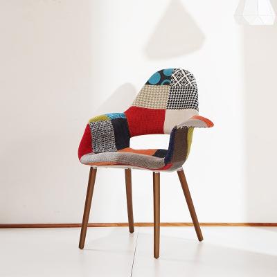 China armrest fabric wood legs mes dining chair for sale