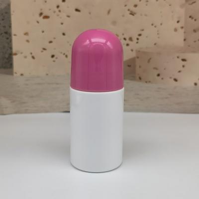 Cina PE Plastic Deodorant Stick Container 50ml Roller Ball Bottles With Arc Top Lid in vendita