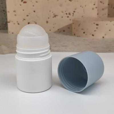 Cina White PP Plastic Deodorant Stick Container 50ml Flat Top Lid Roll On Bottle in vendita
