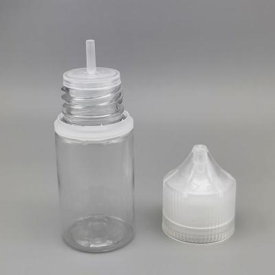 Cina 30ml PET Plastic Packaging Empty Plastic Cap Liquid Oil  Squeeze Dropper Bottle With Childproof Cap in vendita