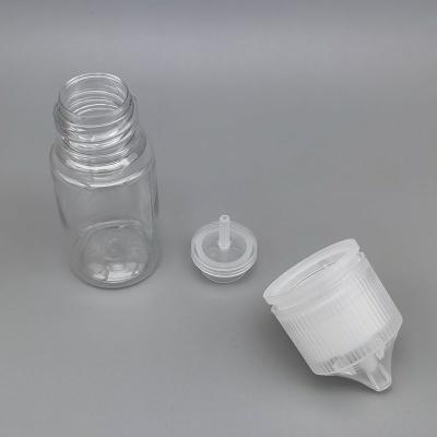 Cina 30ml PET Plastic Packaging Empty Plastic Cap Liquid Oil  Squeeze Dropper Bottle With Childproof Cap in vendita