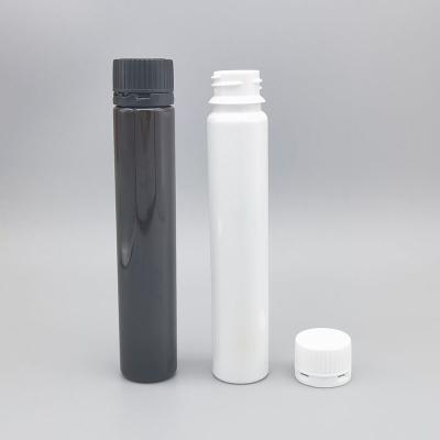 Cina Liquido orale Bottiglie in PET color ambra con tappi di sicurezza Flacone per pillole in compresse di collagene in PET Boccetta di plastica a tubo lungo 10 ml 15 ml 20 m in vendita