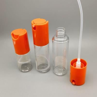 Cina 30ml 50ml 60ml Cosmetic Plastic ABS Sprayer Pump PET Bottle With U Shape Toner Sunblock Setting Spray in vendita