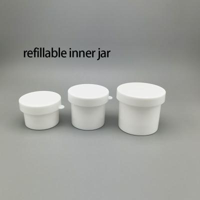 Cina 15ml 30ml 50ml Refillable Acrylic Cosmetic Airless Pump Jar With Rose Shape Pump in vendita