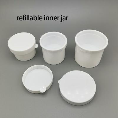 Cina 15ml 30ml 50ml Refillable Acrylic Cosmetic Airless Pump Jar With Rose Shape Pump in vendita