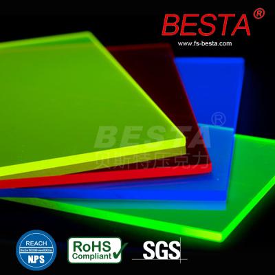 China 2.8-15mm Glossy Fluorescent Neon Acrylic Sheet Led Light Diffusing Acrylic Sheet for sale