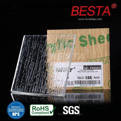 China Folha de acrílico transparente texturizada de PMMA, placa de parede acrílica decorativa 5 mm-40 mm à venda