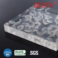 China White Feather Effect Decorative Plexiglass Window Panels 15-60mm OEM for sale