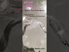 Verzorgingsinstructies voor een strakke acryl tafel Veeg schoon en zorg voor een moderne look