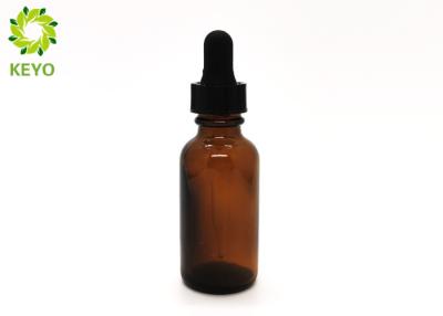 Cina Bottiglie di olio essenziale di vetro ambrate cilindriche 30ml con il cappuccio di sigillamento del contagoccia in vendita