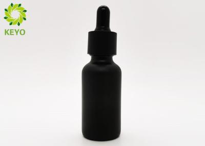 Cina Bottiglie di olio essenziale di vetro, le bottiglie rotonde nere opache di 1 contagoccia di OZ Boston in vendita