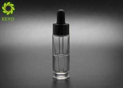 Cina Round Shape 15ml Clear Glass Serum Bottles With Black Aluminium Dropper in vendita