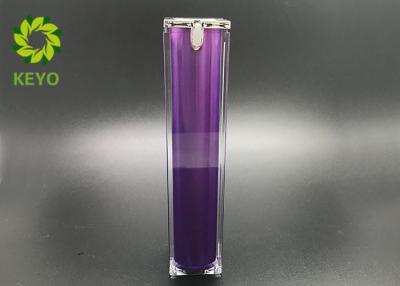 China Luxury Acylic 50ml Empty Cosmetic Bottles , Airless Pump Bottles In Purplr Color for sale