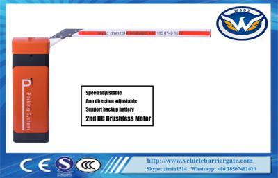 China DC24V Brushless Motor 6M Electronic Traffic Barrier Gates With Anti Collision Backup Battery for sale