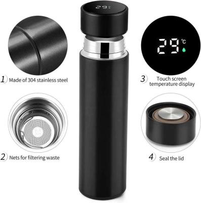 Quality Temperature Display Thermos Digital Smart Water Bottle 500ML for sale