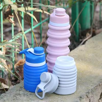 China 750 ml opvouwbare siliconen opvouwbare waterfles zonder BPA Te koop