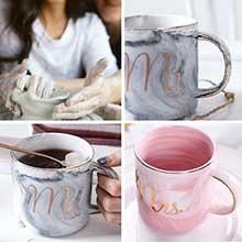 Quality 13.5Oz Mr And Mrs Coffee Mugs Cups 1.5 Pounds For Hot And Cold Beverages for sale