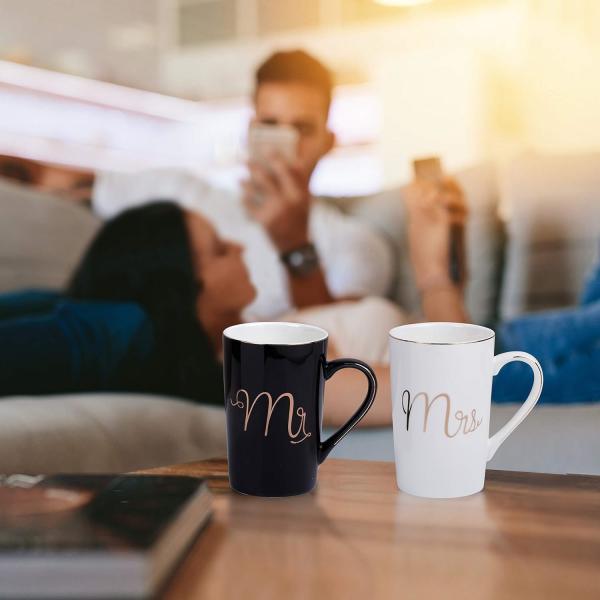Quality 2 Pack 14Oz Personalised Mr And Mrs Mugs Set Dishwasher Safe for sale
