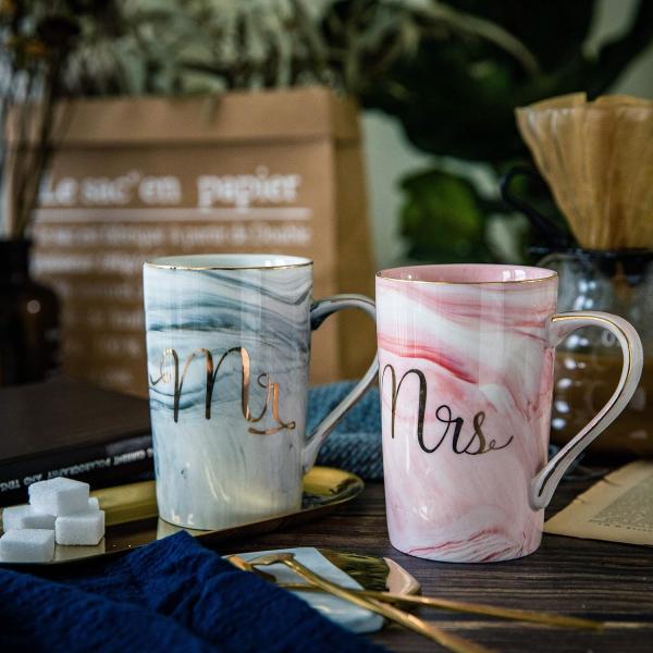 Quality 2 Pack 14Oz Personalised Mr And Mrs Mugs Set Dishwasher Safe for sale
