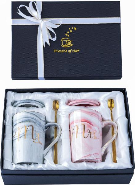 Quality 2 Pack 14Oz Personalised Mr And Mrs Mugs Set Dishwasher Safe for sale