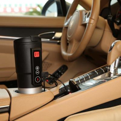 Cina 13OZ Controllo della temperatura tazza Tazza di riscaldamento di viaggio Tazza di riscaldamento elettrico per il caffè in auto 12V Smart Coffee Cup Display LCD in vendita