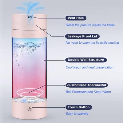 Cina 350 ml Cisterna portatile piccola, Cisterna da viaggio con rivestimento antiaderente, libera da BPA, caldaia ad acqua a LED a 3 colori in vendita